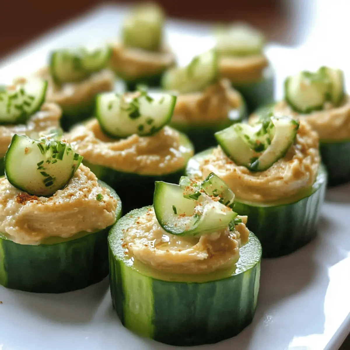 Cucumber Hummus Bites - Irresistible, Crisp & Delicious
